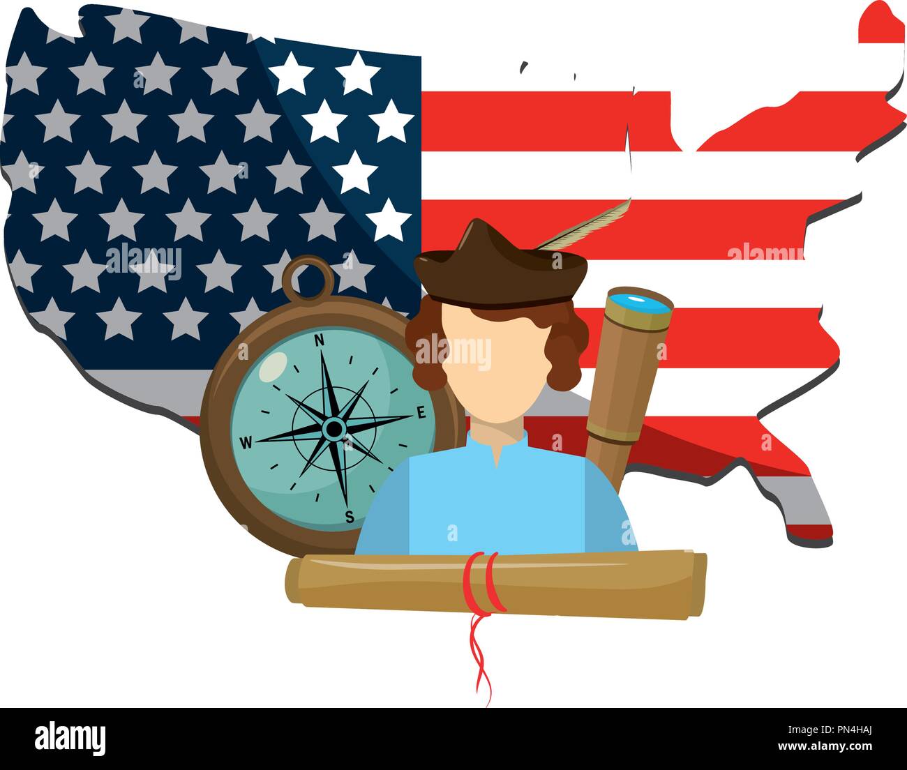 American explorer map Stock Vector Images - Alamy