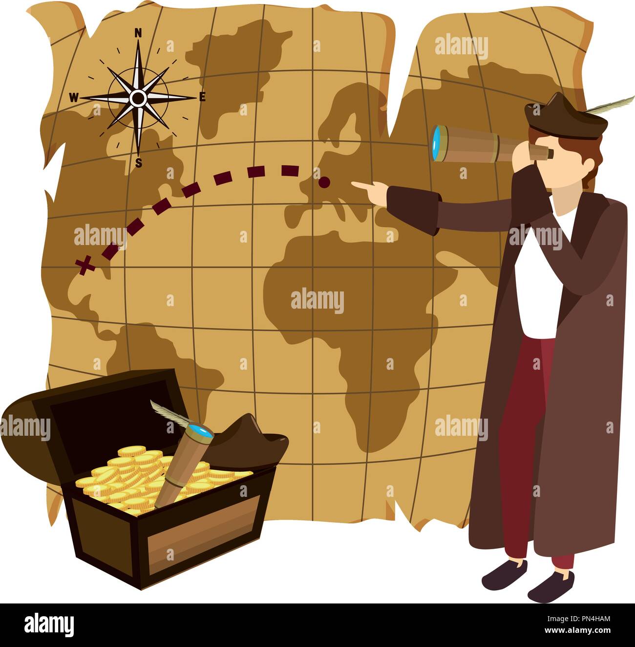 Christopher columbus map Stock Vector Images - Alamy