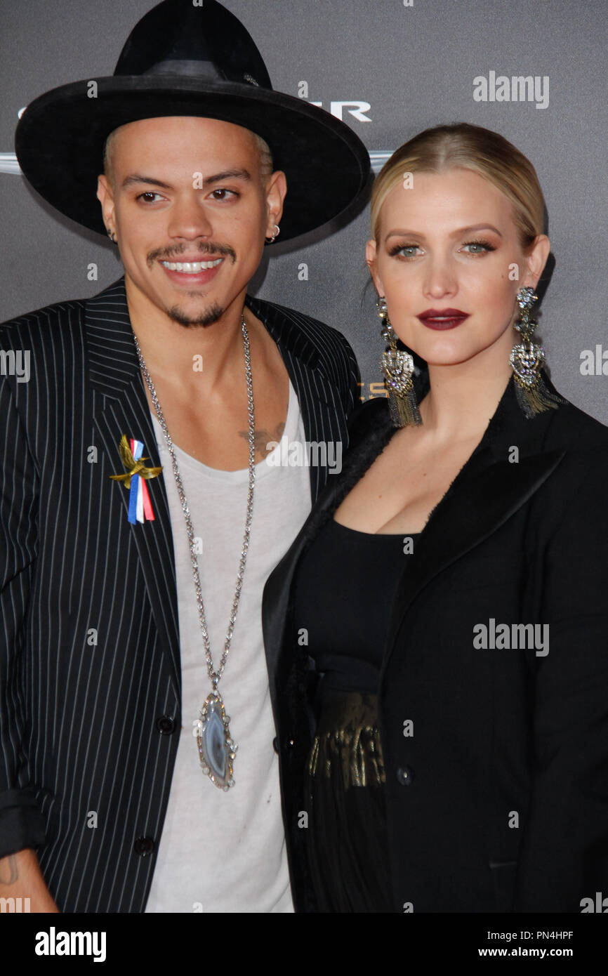 Evan Ross and wife Ashlee Simpson at the Los Angeles Premiere of ...