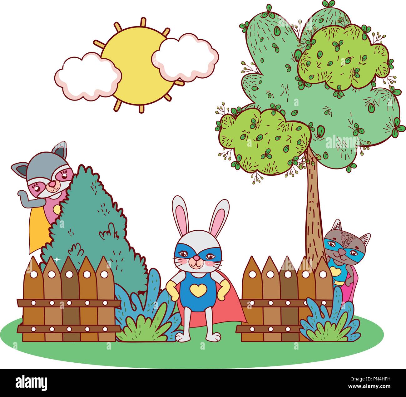 Raccoons friend Stock Vector Images - Alamy