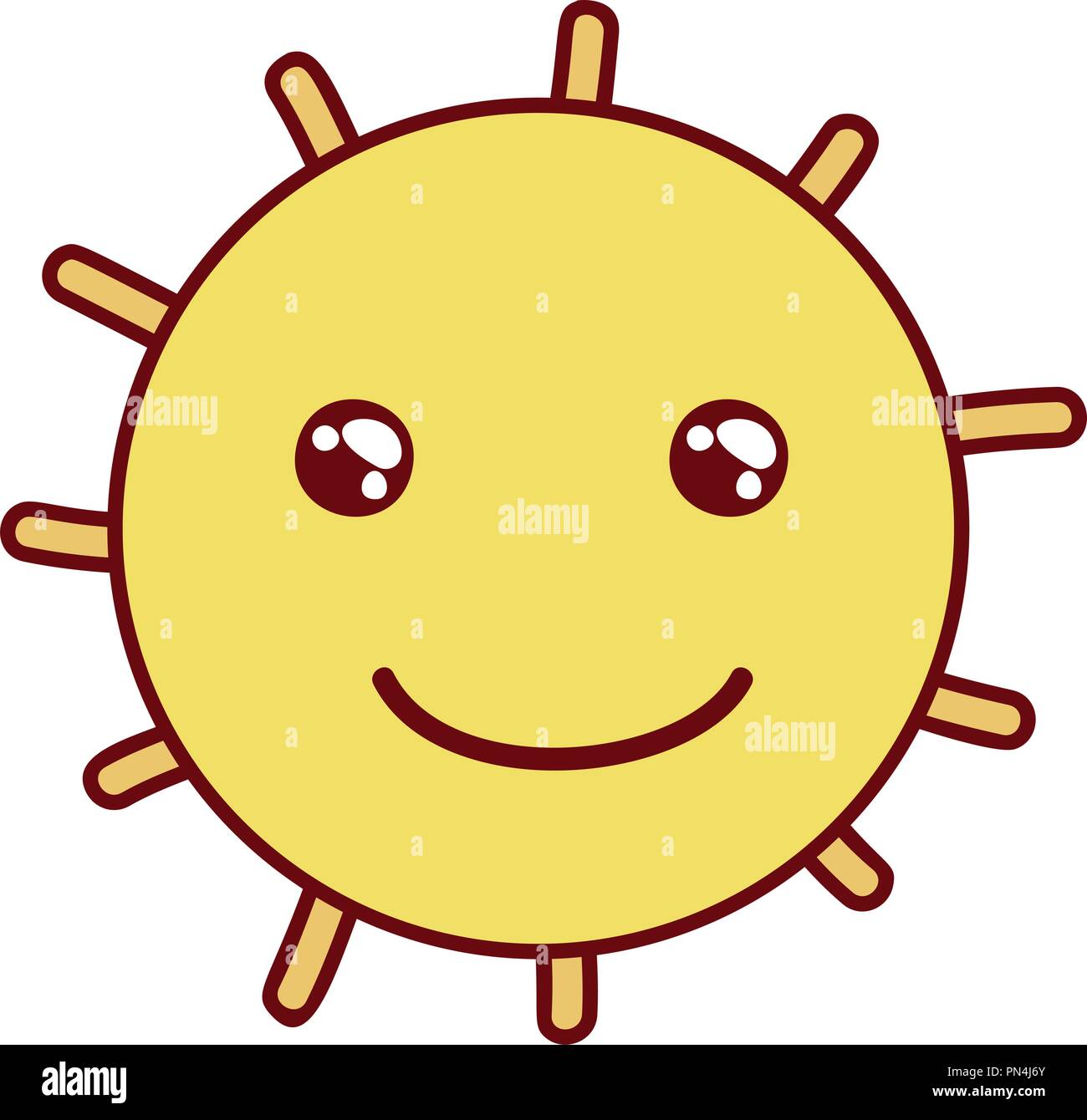 kawaii happy bright sun rays Stock Vector Image & Art - Alamy