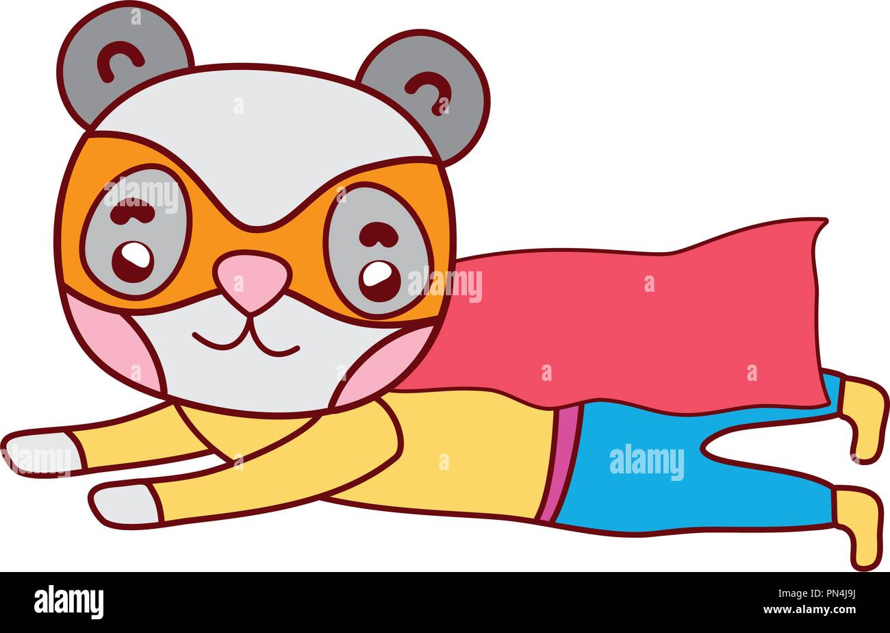 panda flying with costume mask and cape Stock Vector Image & Art - Alamy