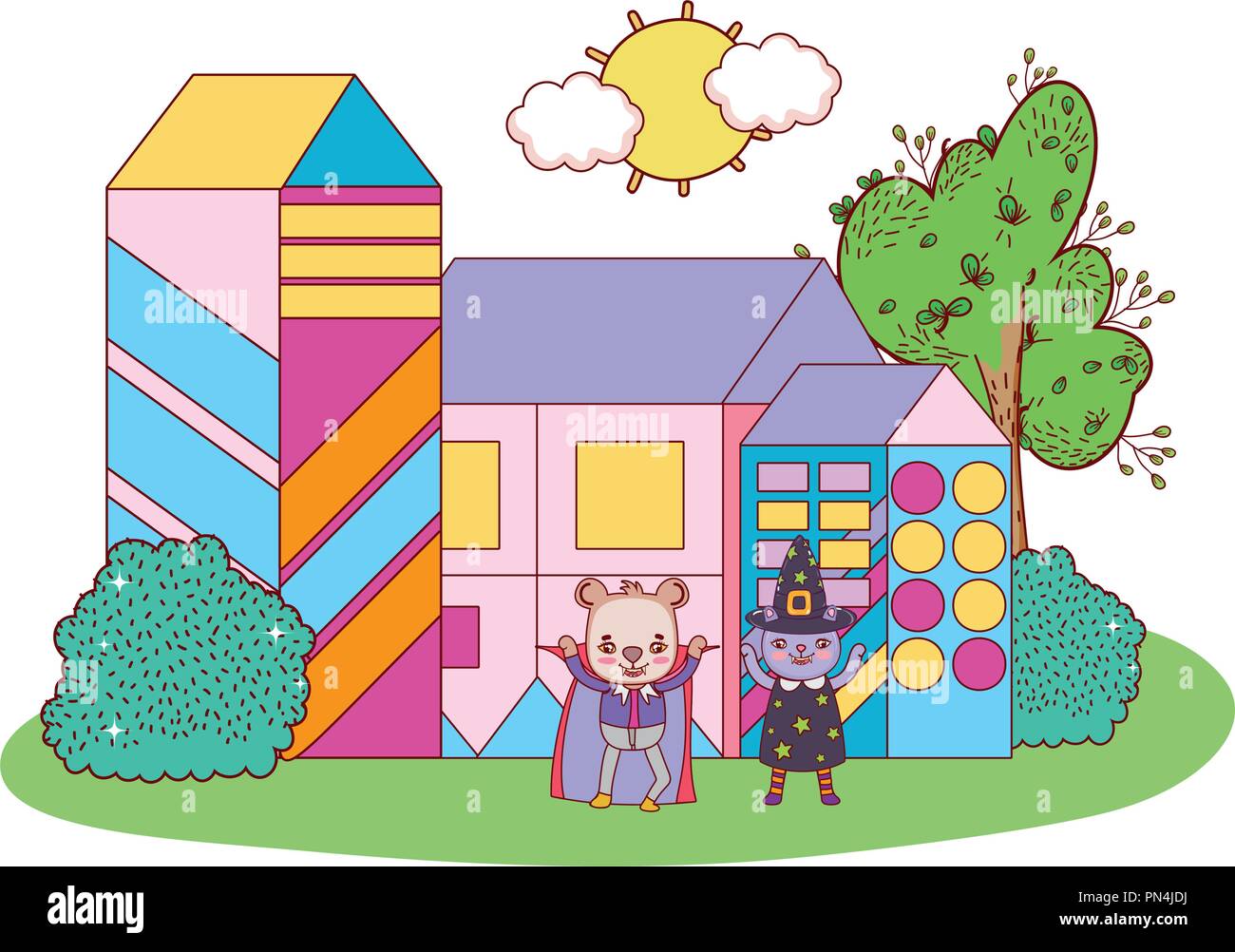 Animal funny sun house Stock Vector Images - Alamy