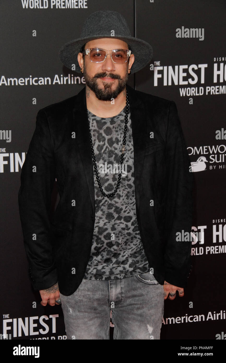 A. J. McLean at the Premiere of Disney's "The Finest Hours" held at the ...