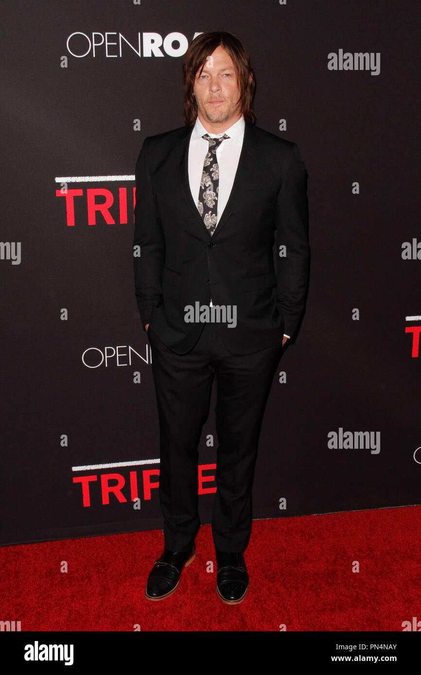 Norman Reedus at the premiere of Open Road's "Triple 9" held at Regal ...