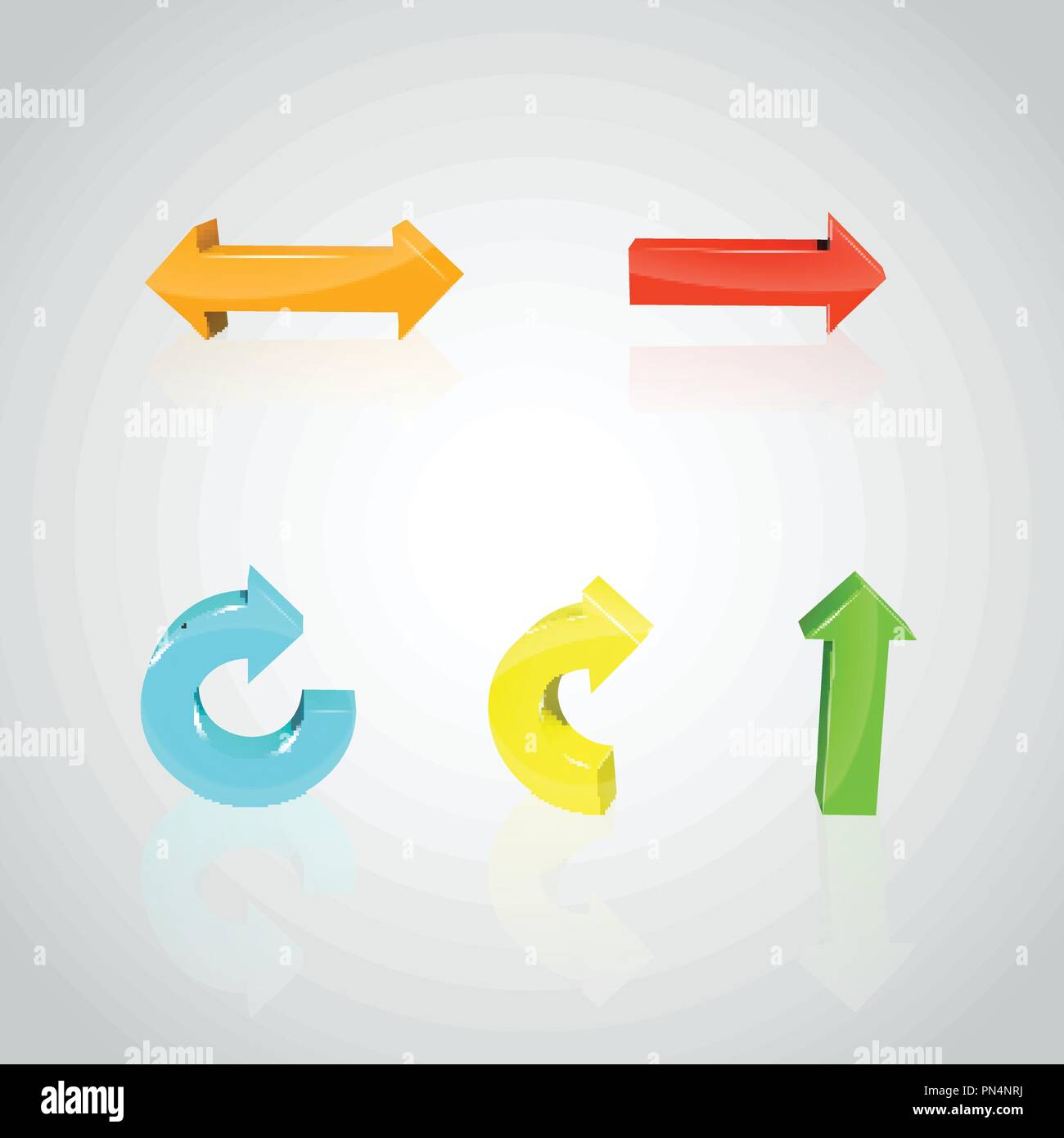 Set of 3D arrows. Threedimensional icon. Vector illustration. The ...