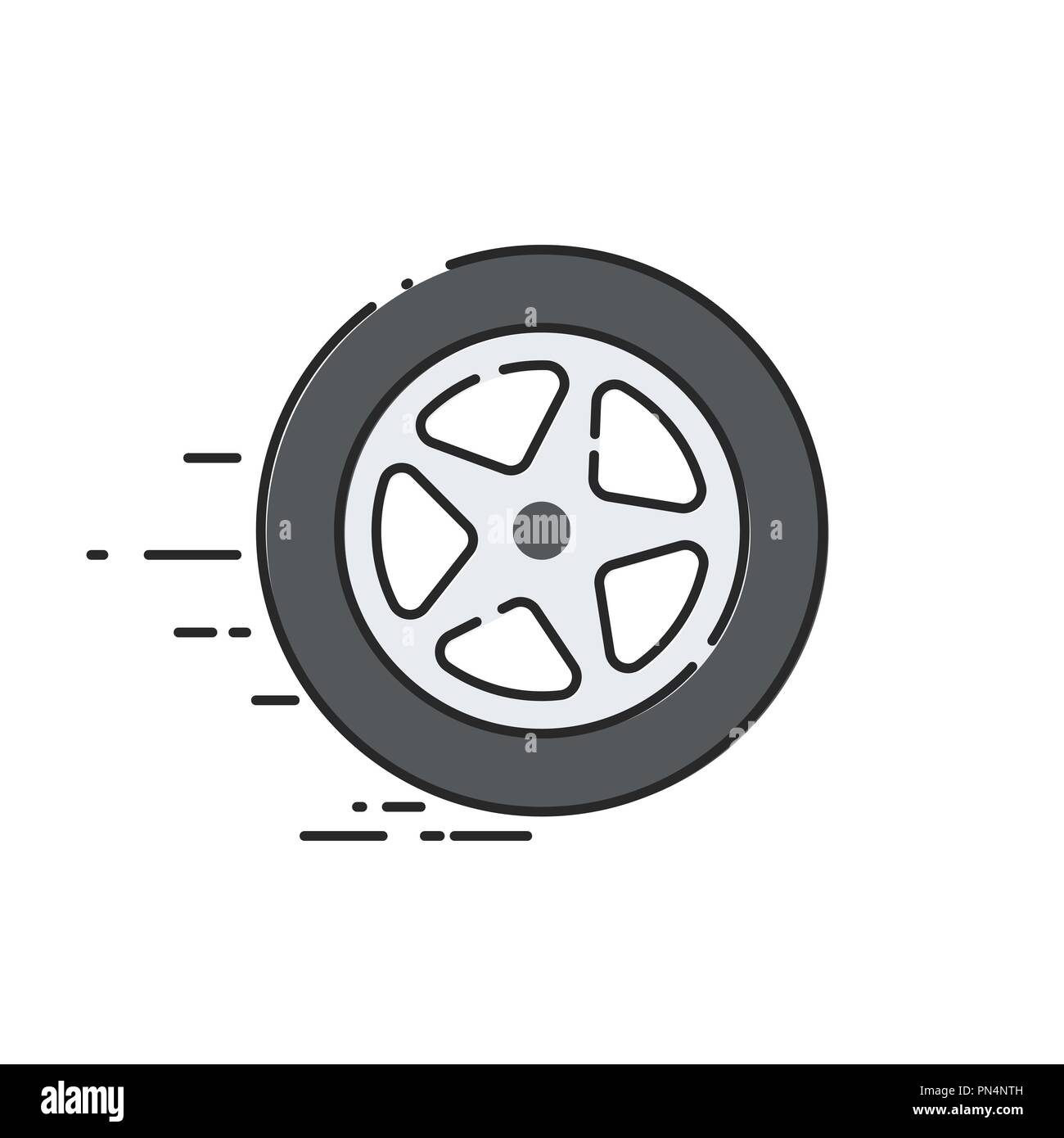Car wheel. Flat abstract icon. Vector illustration Stock Vector Image ...