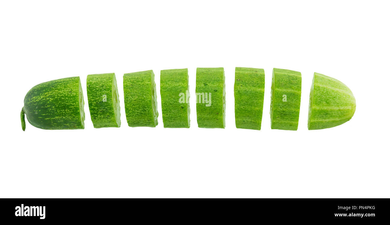 slide cucumber isolated on white background Stock Photo - Alamy