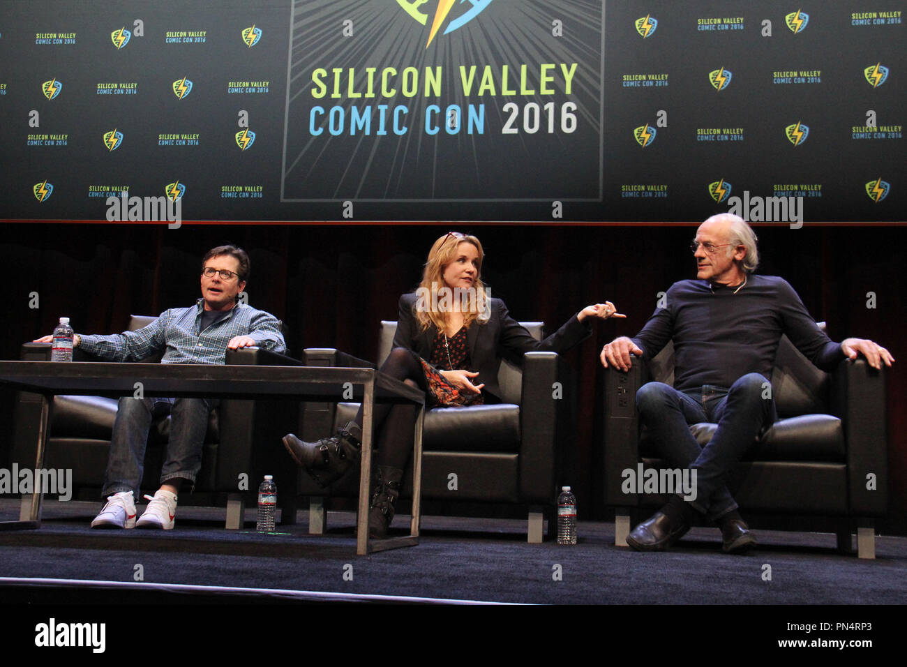 Michael J. Fox, Lea Thompson, Christopher Lloyd 03/19/2016 Silicon Valley Comic Con 2016 held at ...