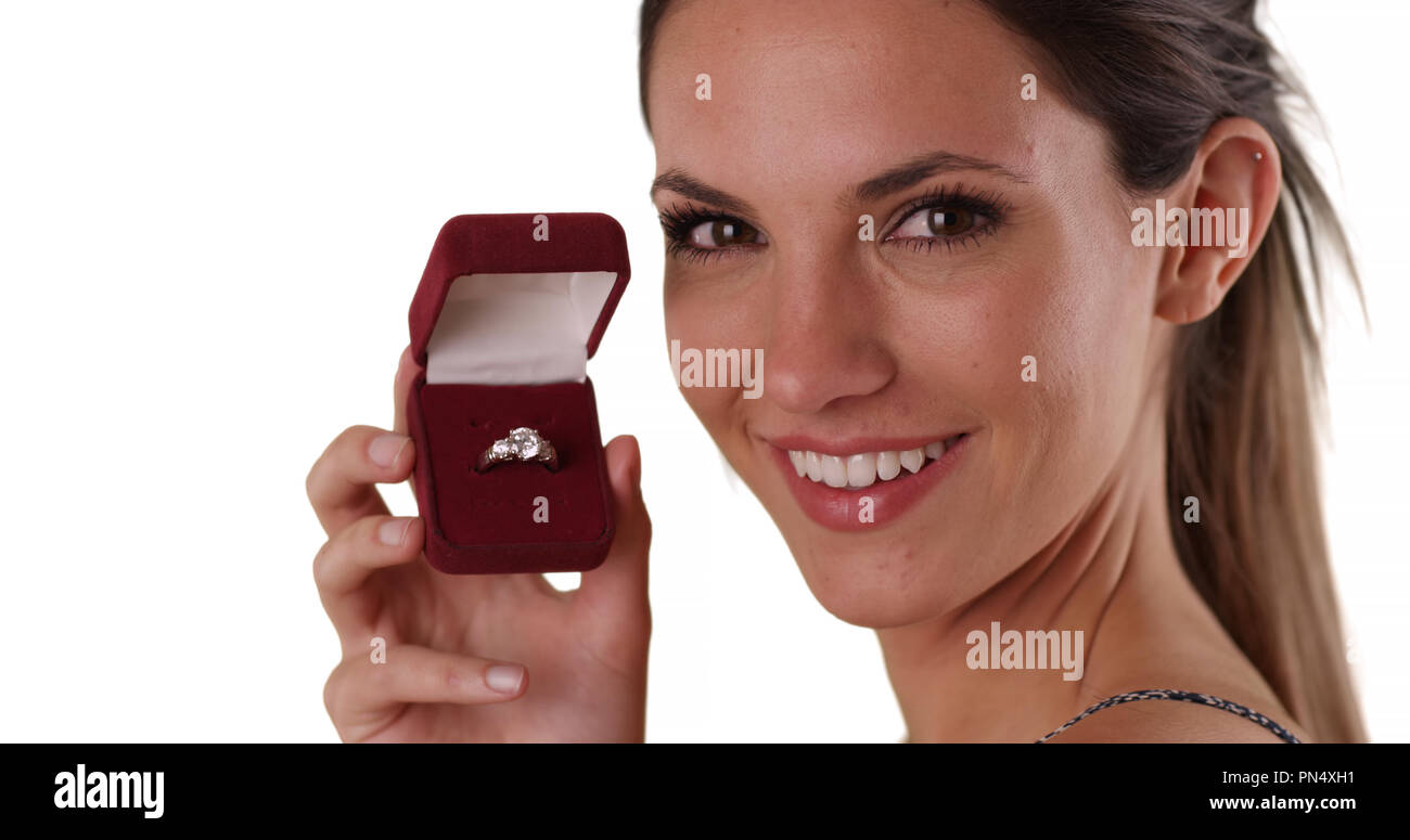 Woman Showing Off Engagement Ring High Resolution Stock Photography and ...