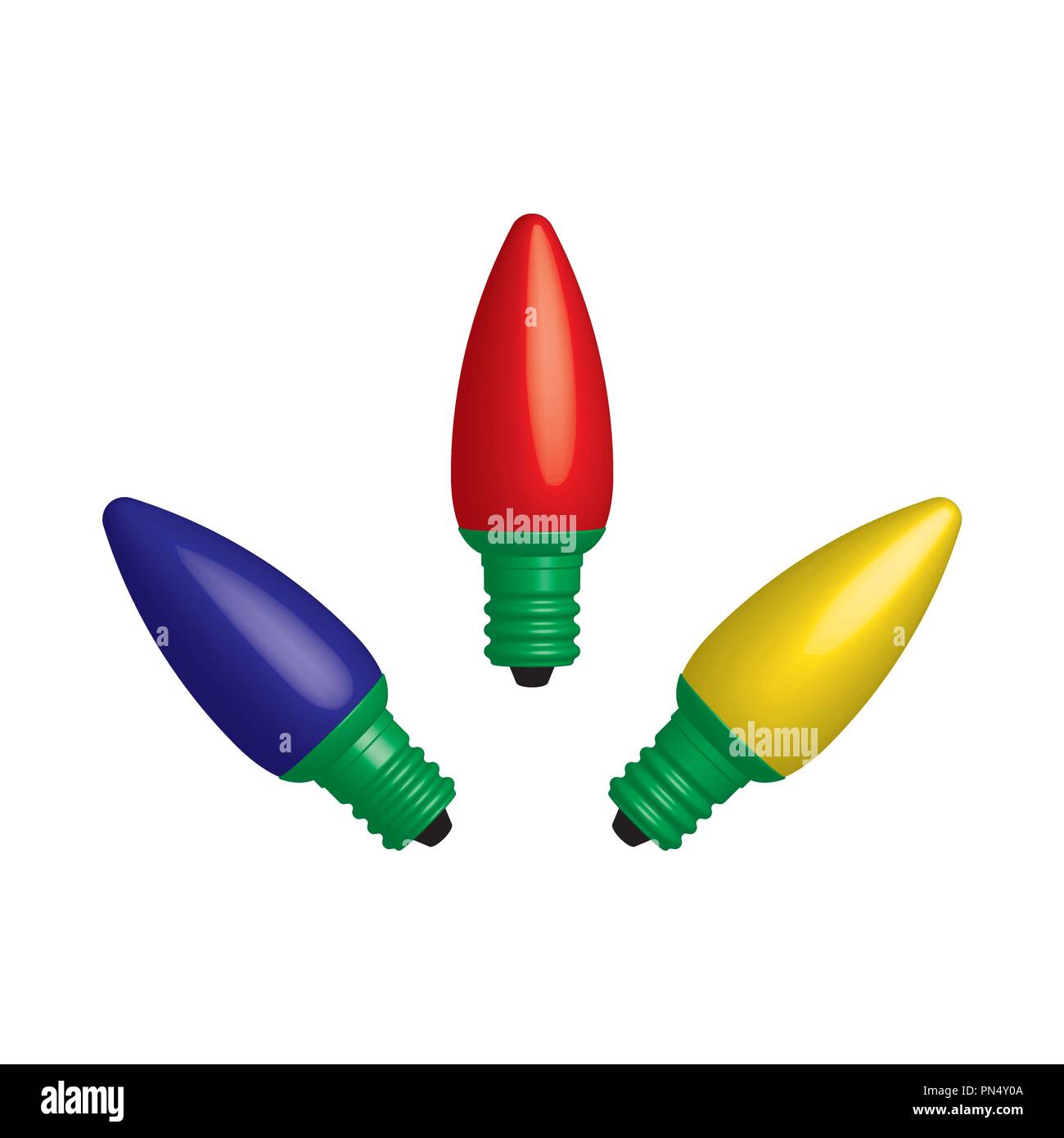 Colored candle bulbs on white background. 3d effect vector Stock Vector ...