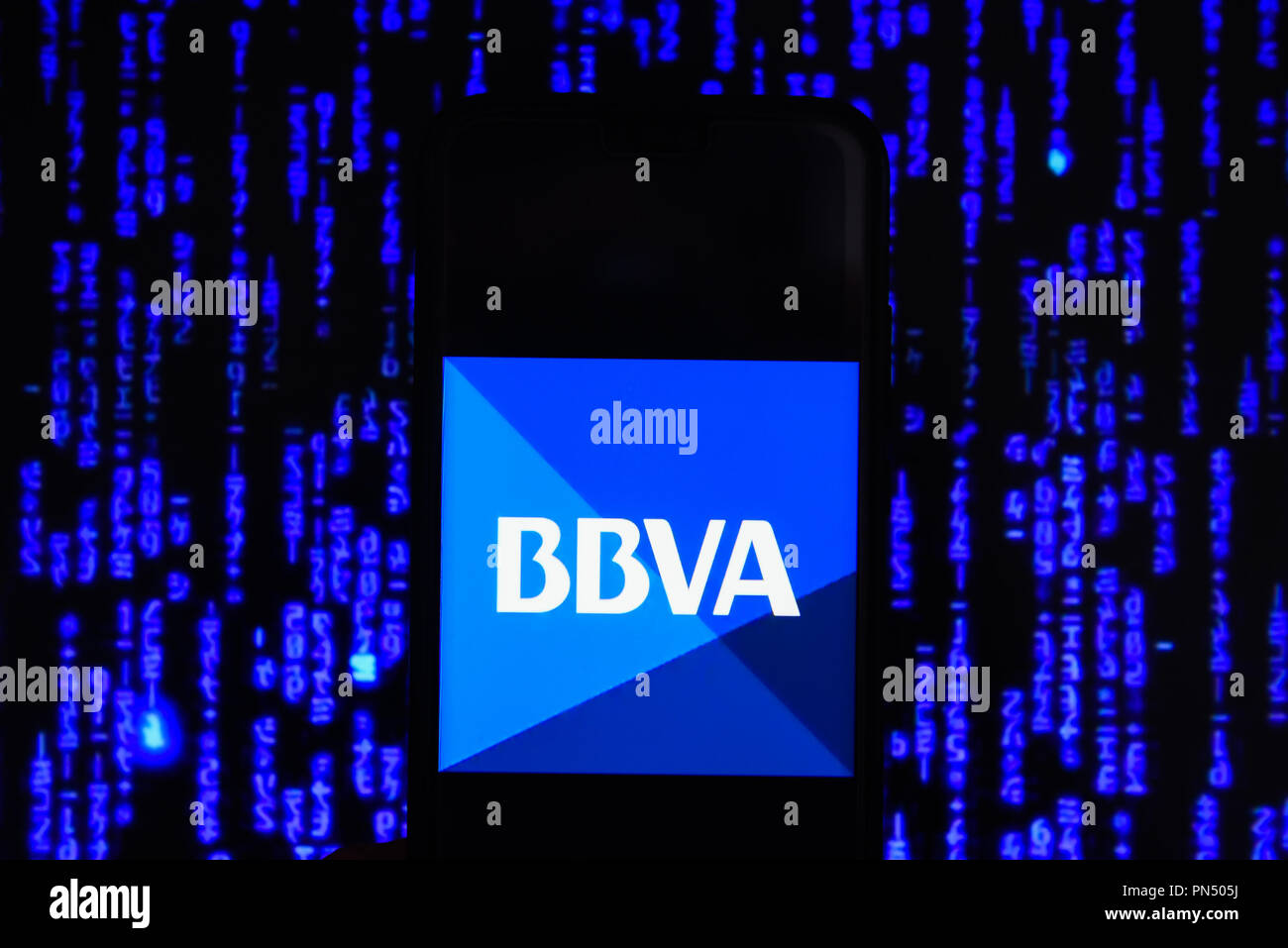 BBVA bank logo is seen on an android mobile phone Stock Photo - Alamy