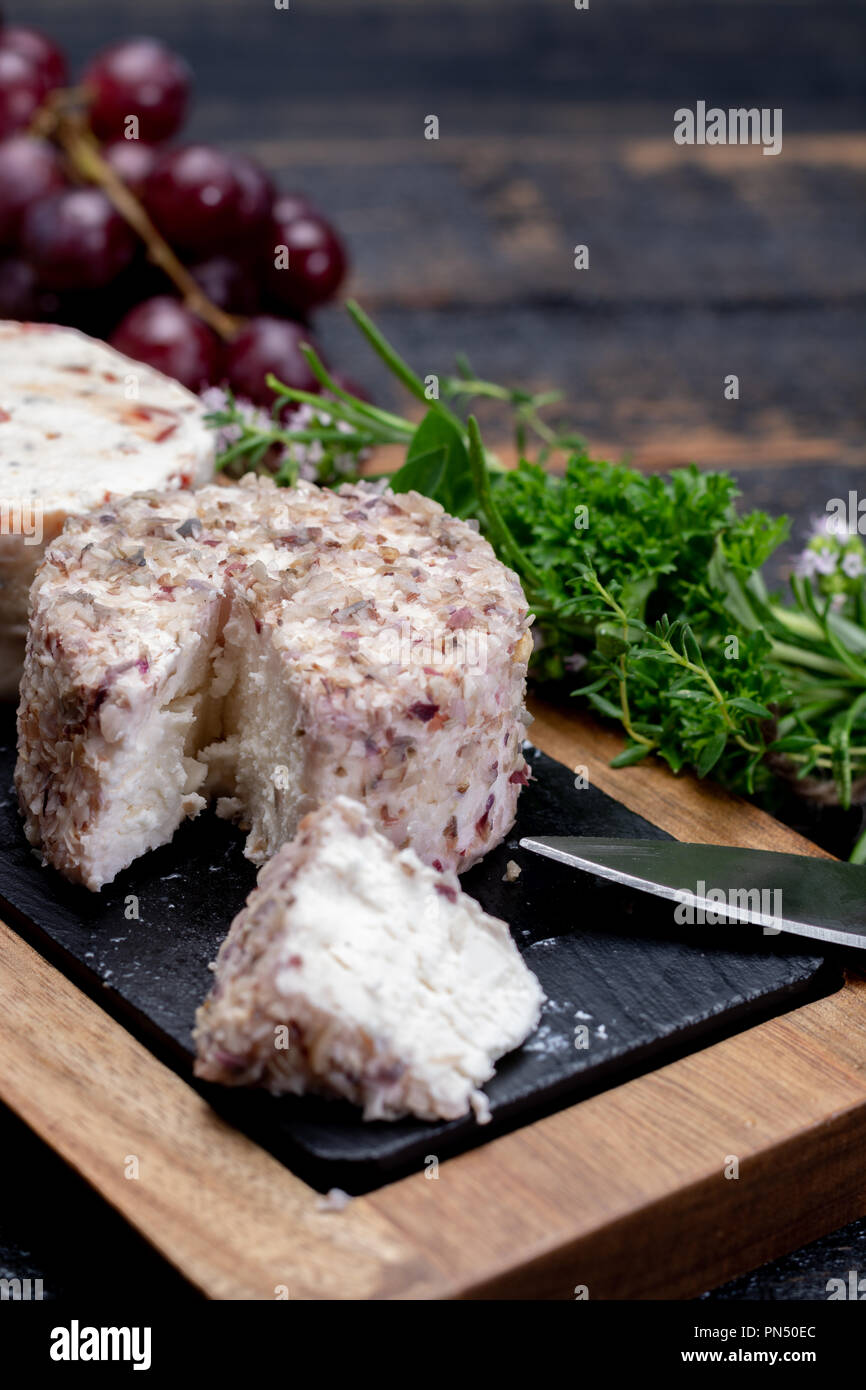 French soft cheeses, variety of different taste goat milk natural ...