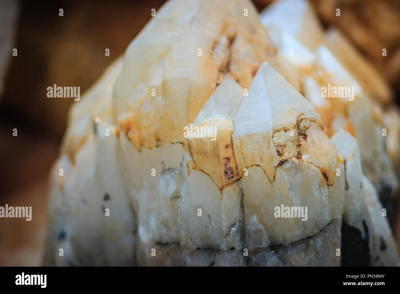 Raw specimen of quartz crystal stone from mining and quarrying ...
