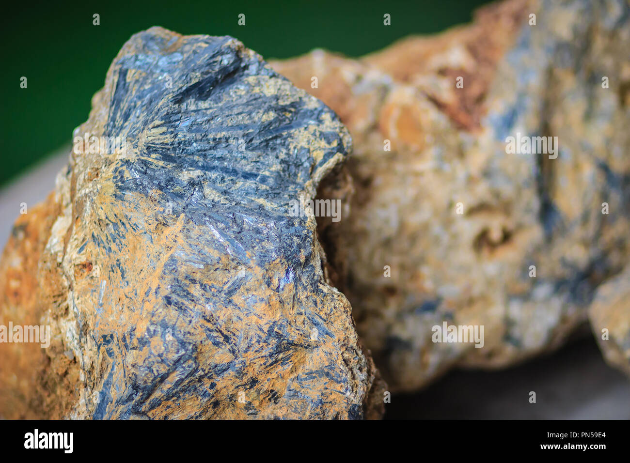 Stibnite specimen from mining and quarrying industries. Stibnite is a ...