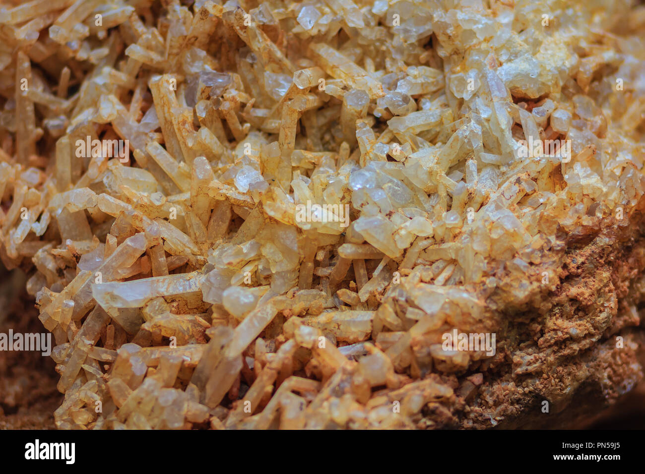 Raw specimen of quartz crystal stone from mining and quarrying ...