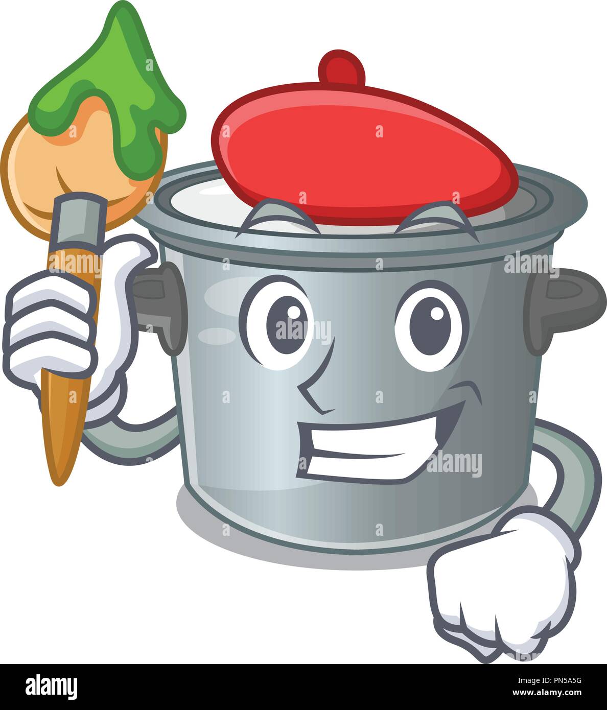 Artist stock pot on wooden table cartoon Stock Vector Image & Art - Alamy