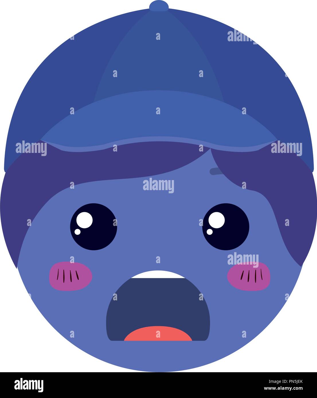 cartoon man angry head kawaii character Stock Vector Image & Art - Alamy