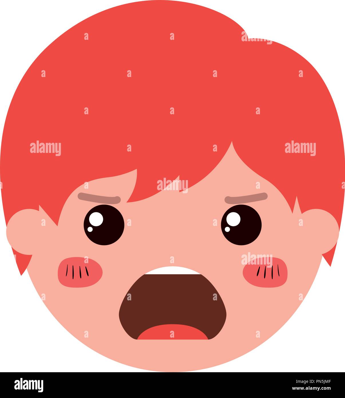 cartoon man angry head kawaii character Stock Vector Image & Art - Alamy