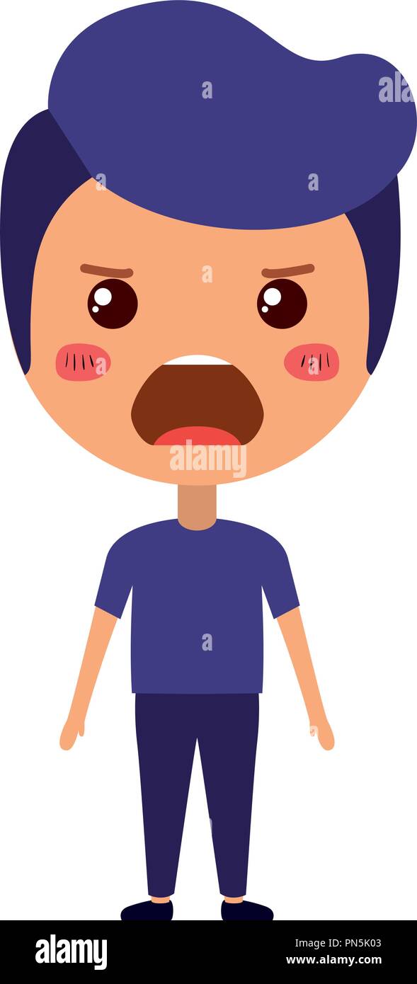 cartoon man angry kawaii character Stock Vector Image & Art - Alamy