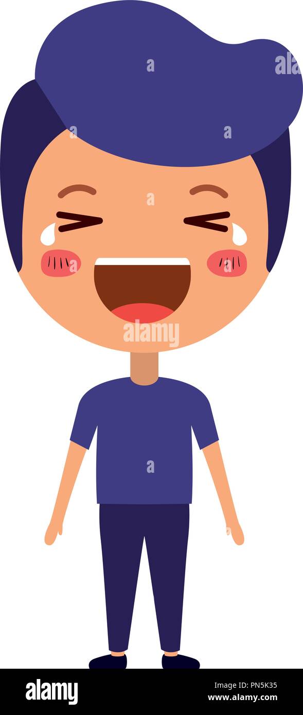cartoon happy man kawaii character Stock Vector Image & Art - Alamy