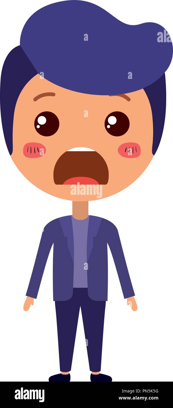 cartoon man angry kawaii character Stock Vector Image & Art - Alamy