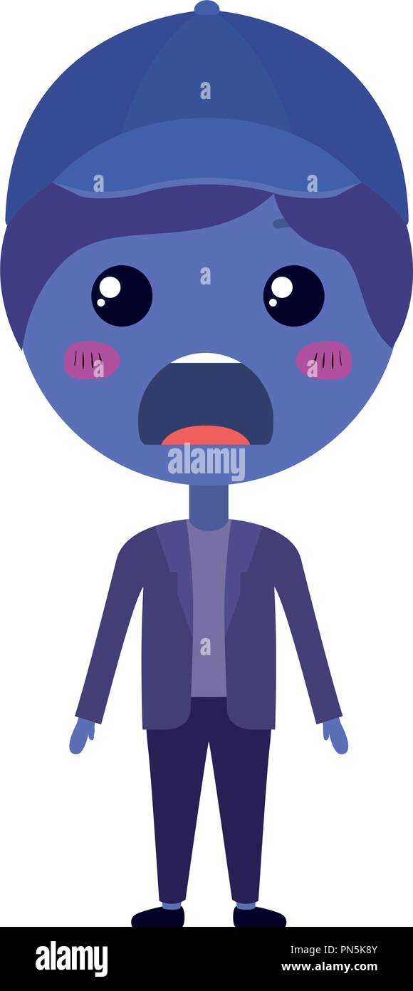 cartoon man angry kawaii character Stock Vector Image & Art - Alamy