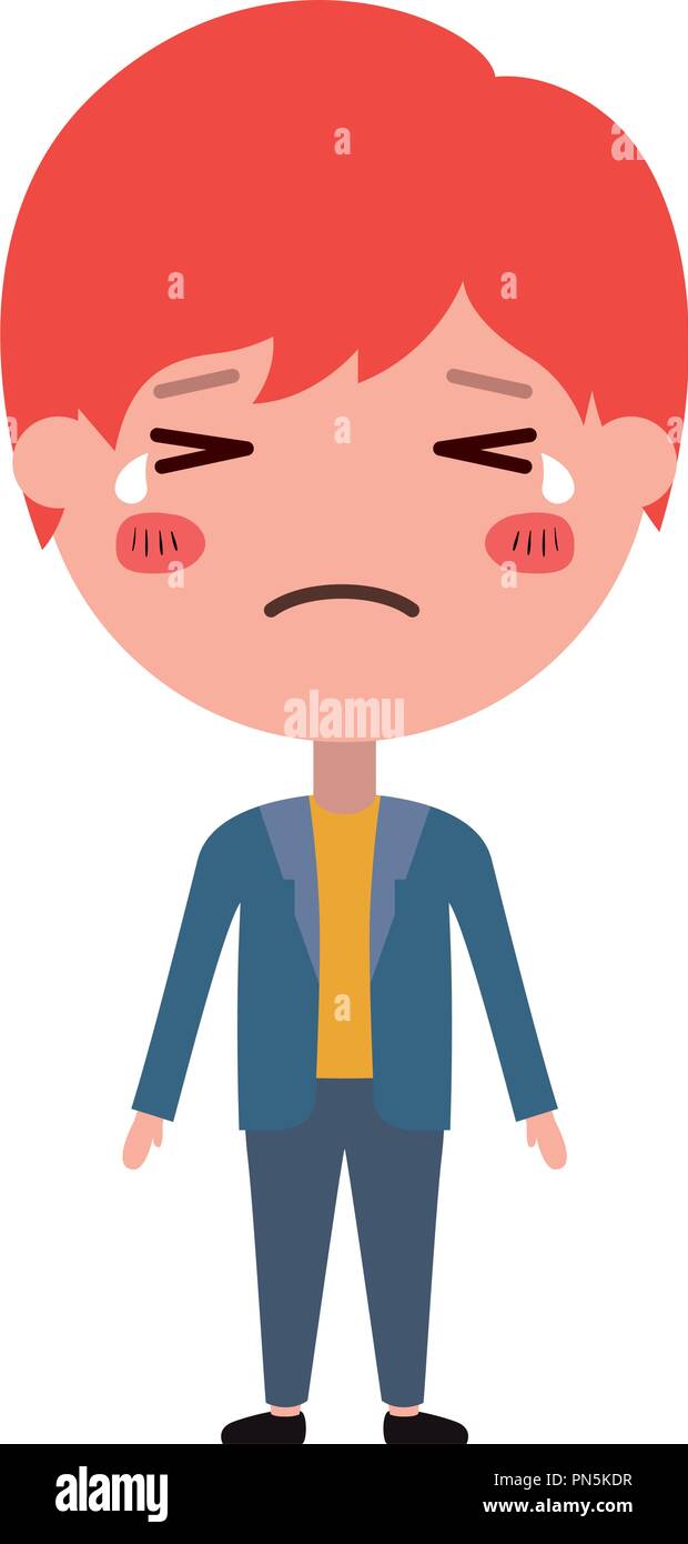 cartoon sad man kawaii character Stock Vector Image & Art - Alamy