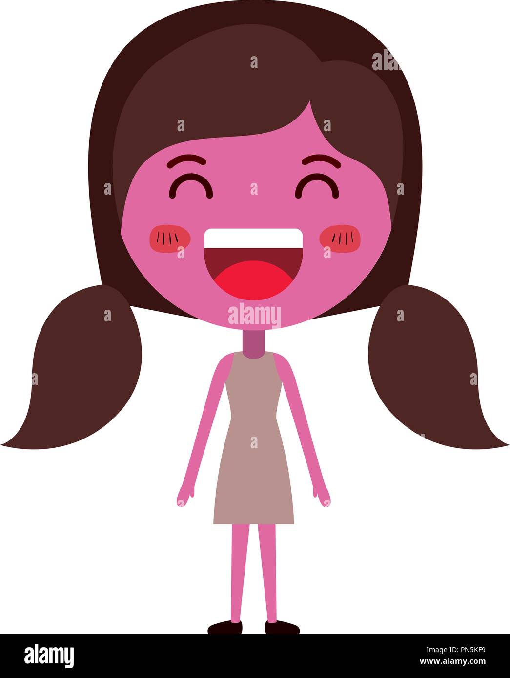 cartoon woman happy kawaii character Stock Vector Image & Art - Alamy