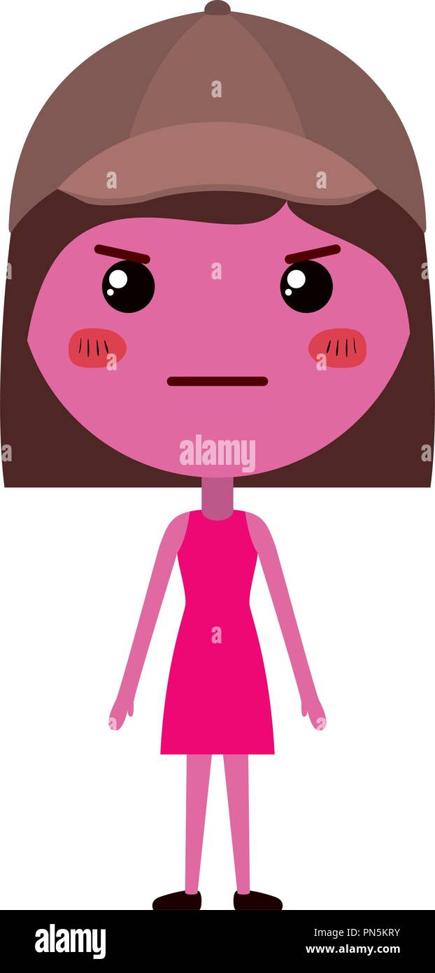 cartoon woman angry kawaii character Stock Vector Image & Art - Alamy