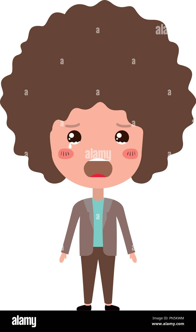 cartoon sad man kawaii character Stock Vector Image & Art - Alamy