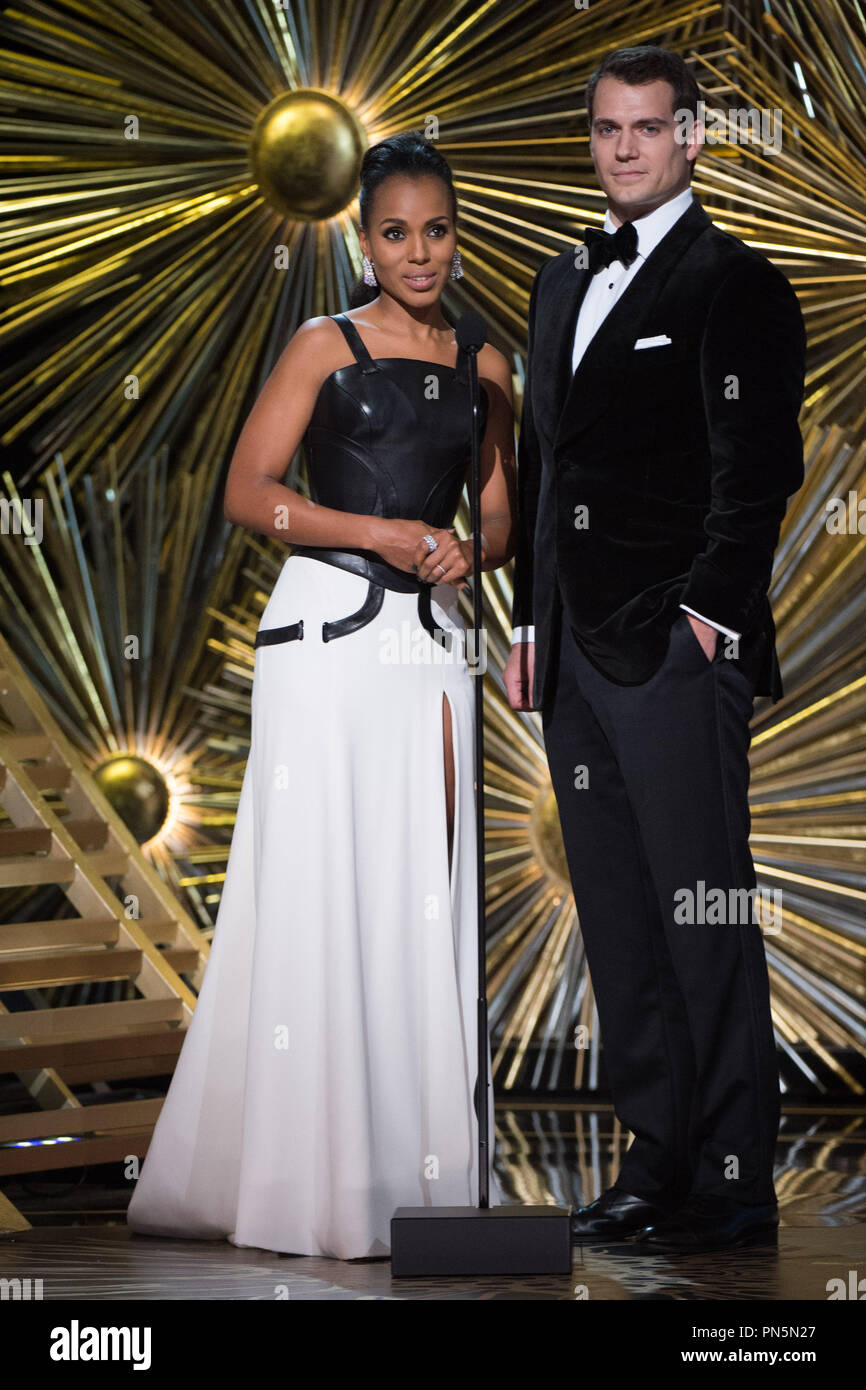 Kerry Washington and Henry Cavill present during the live ABC Telecast ...