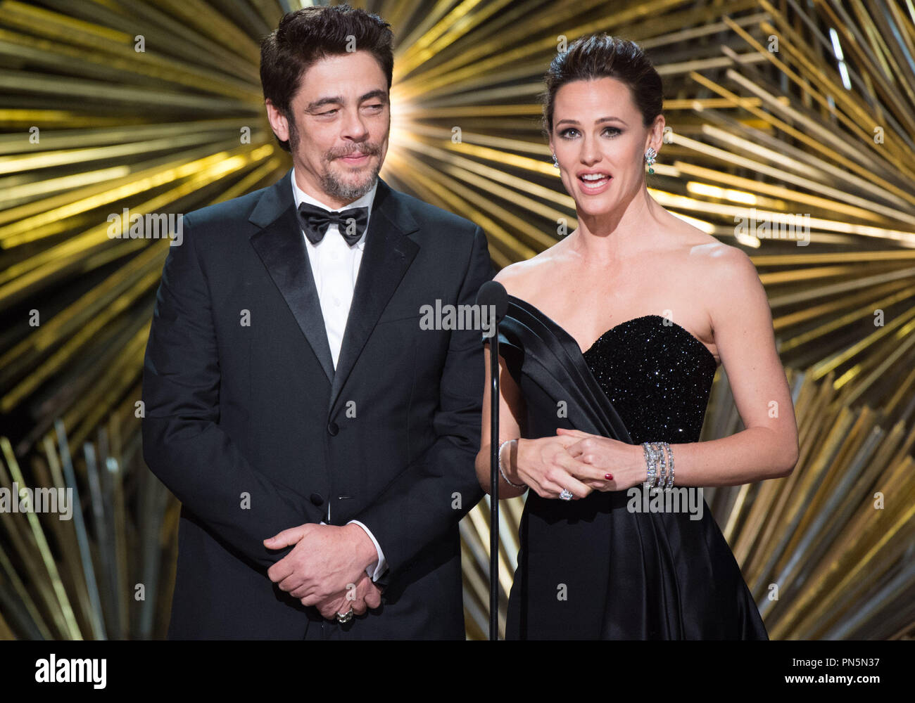 Benicio Del Toro and Jennifer Garner present during the live ABC ...