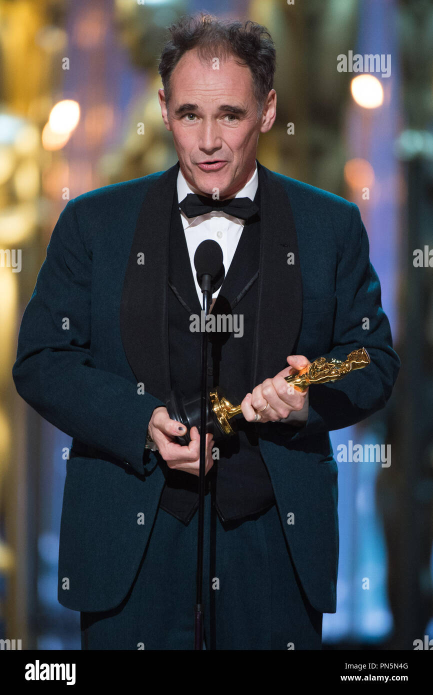 Mark Rylance accepts the Oscar® for Performance by an actor in a ...