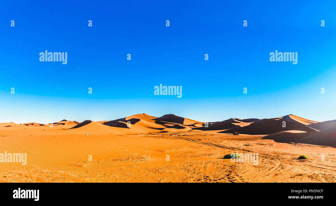 Desert landscape of the Sahara next to Mhamid in Morocco Stock Photo ...