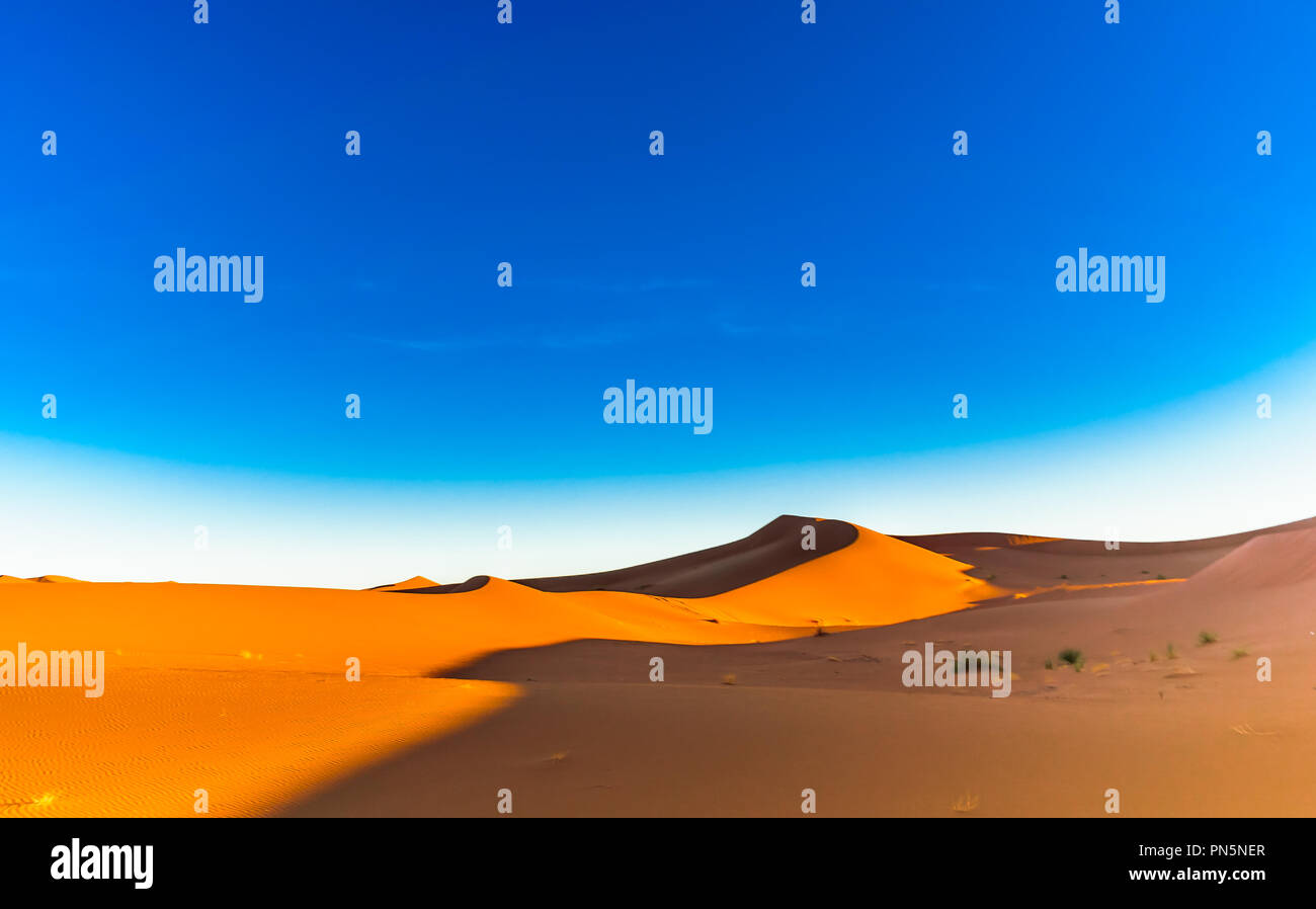 Desert landscape of the Sahara next to Mhamid in Morocco Stock Photo ...