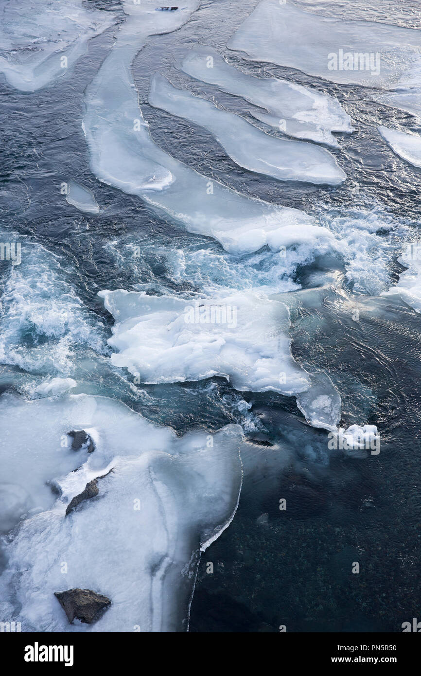 Floating iceberg as ice sculpture shapes in glacial water in South ...