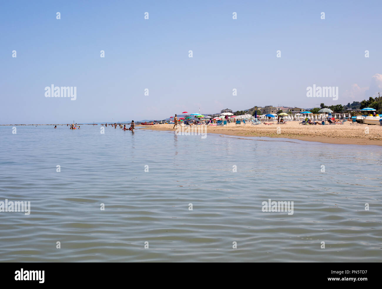 Roseto degli Abruzzi, Italy - June 21, 2017: Beach of Roseto degli ...