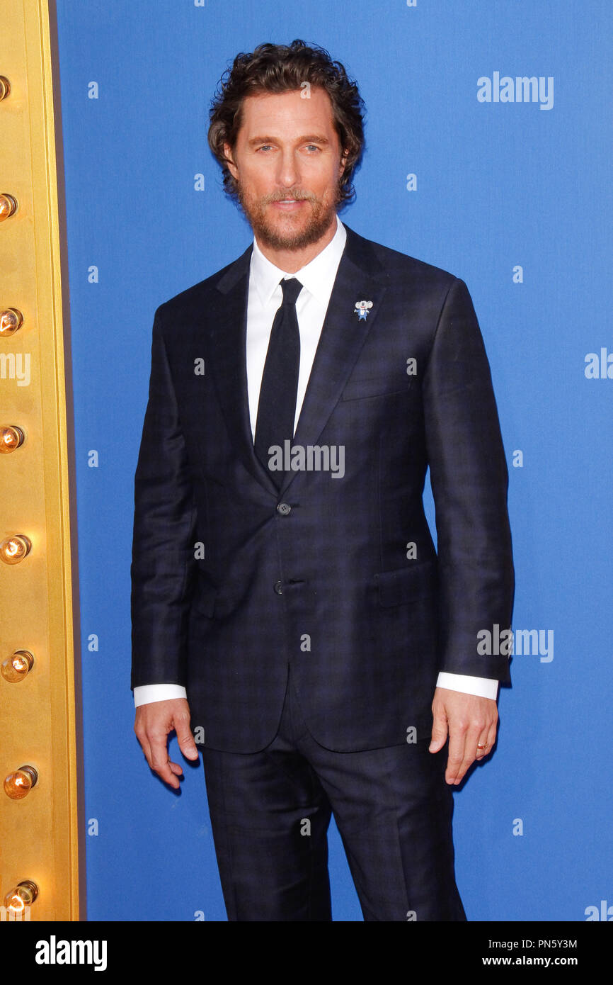 Matthew McConaughey at the World Premiere of Universal Pictures' "Sing ...