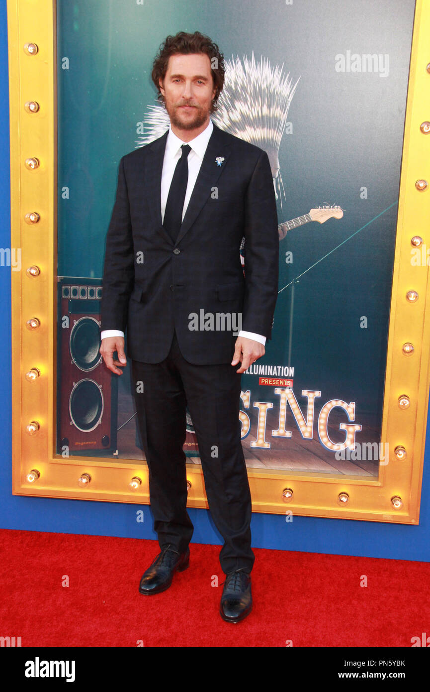 Matthew McConaughey 12/03/2016 The World Premiere of "Sing" held at the ...