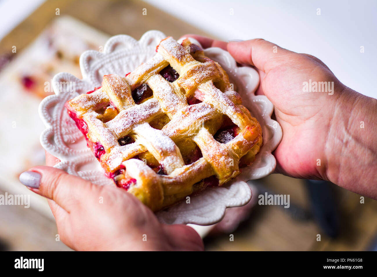 Chef woman serving traditional hi-res stock photography and images - Alamy