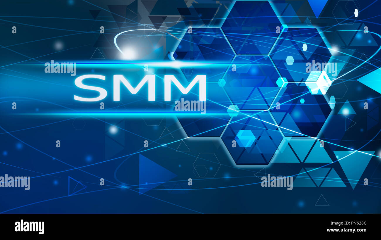 SMM future background abstract blue concept solution idea Business Stock Photo - Alamy