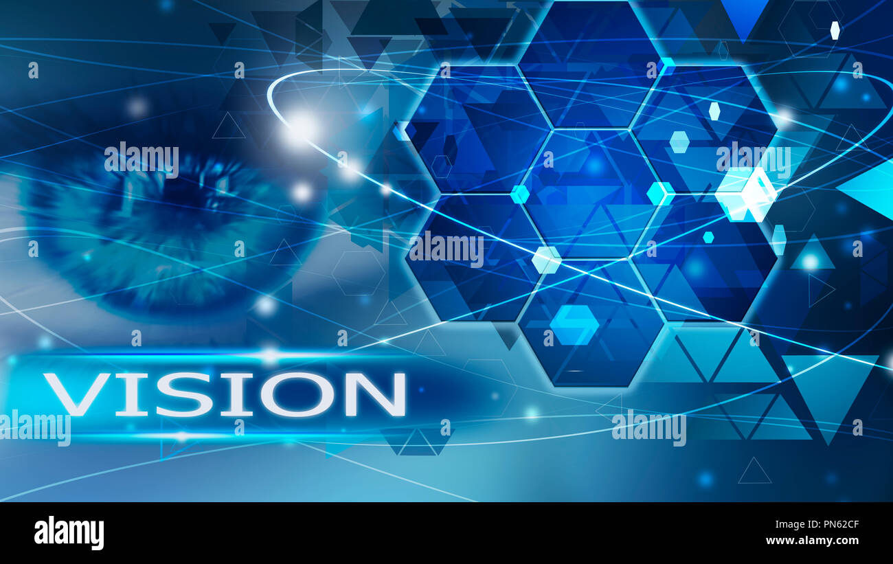 Vision future background abstract blue concept solution eye Stock Photo ...