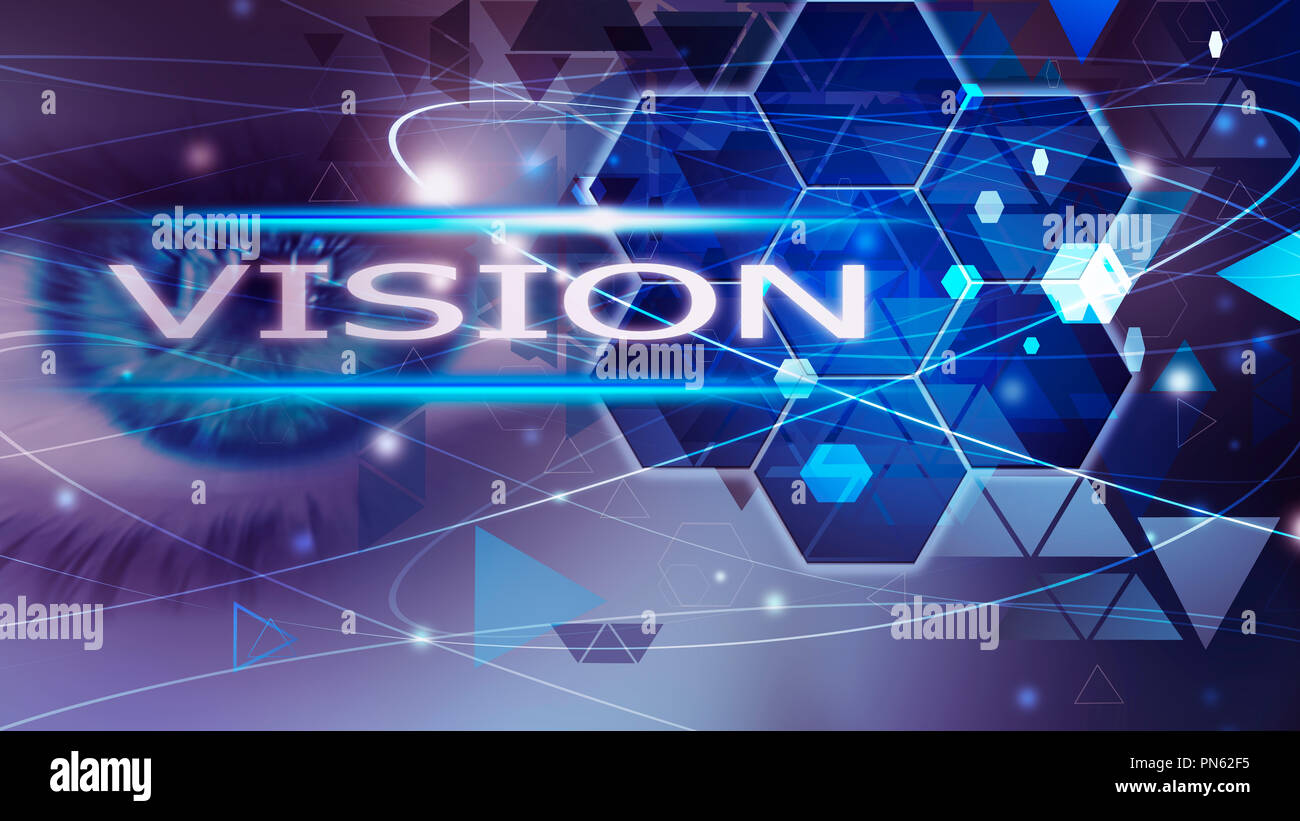 Vision future background abstract blue concept solution eye Stock Photo ...