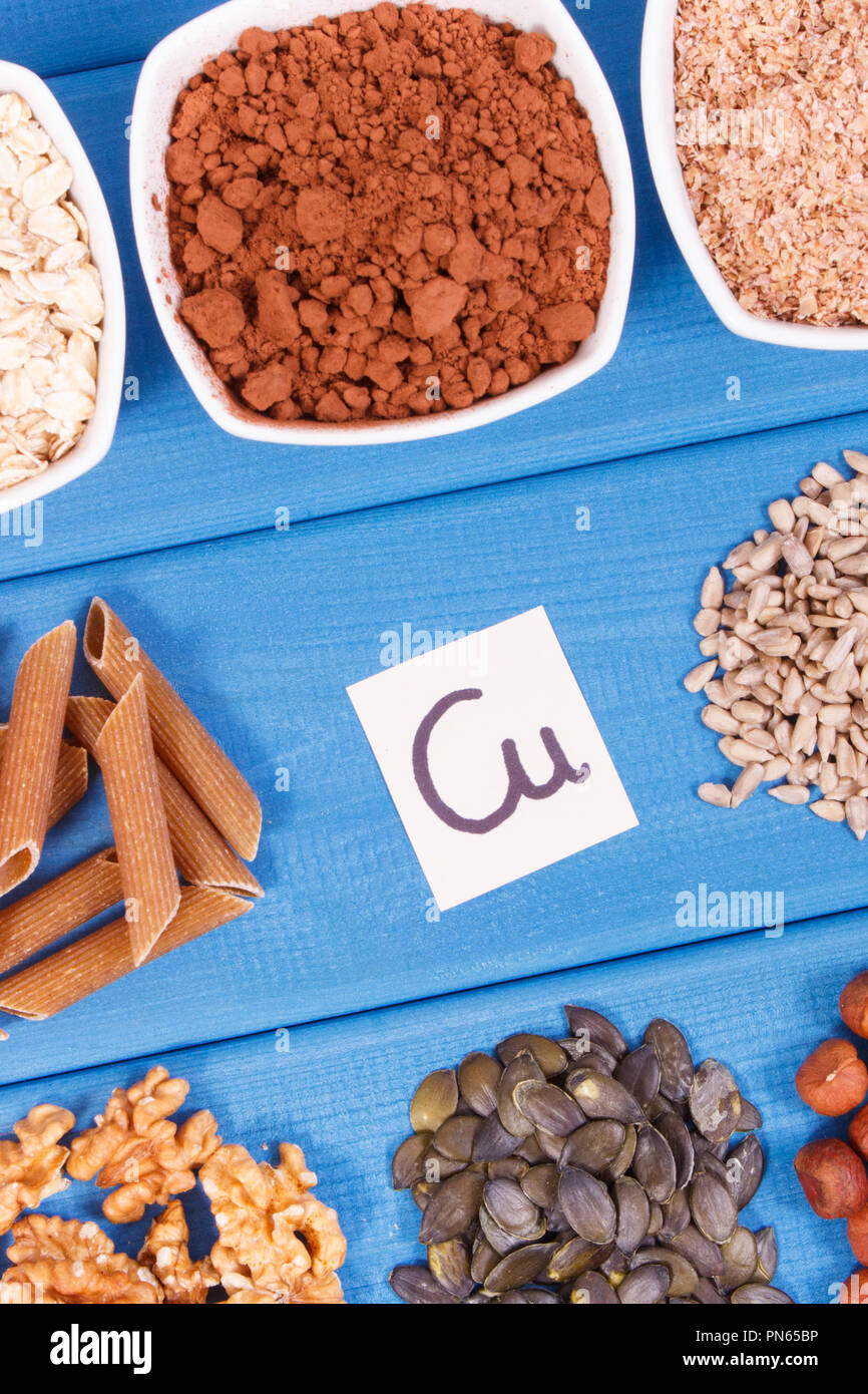 Natural ingredients or products as source copper, minerals and dietary ...