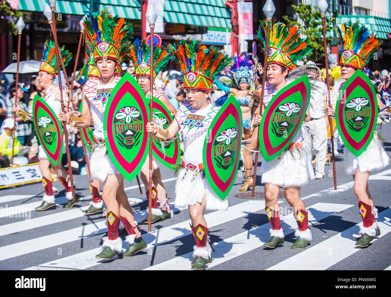 Participants in the Asakusa samba carnival in Tokyo Japan Stock Photo ...