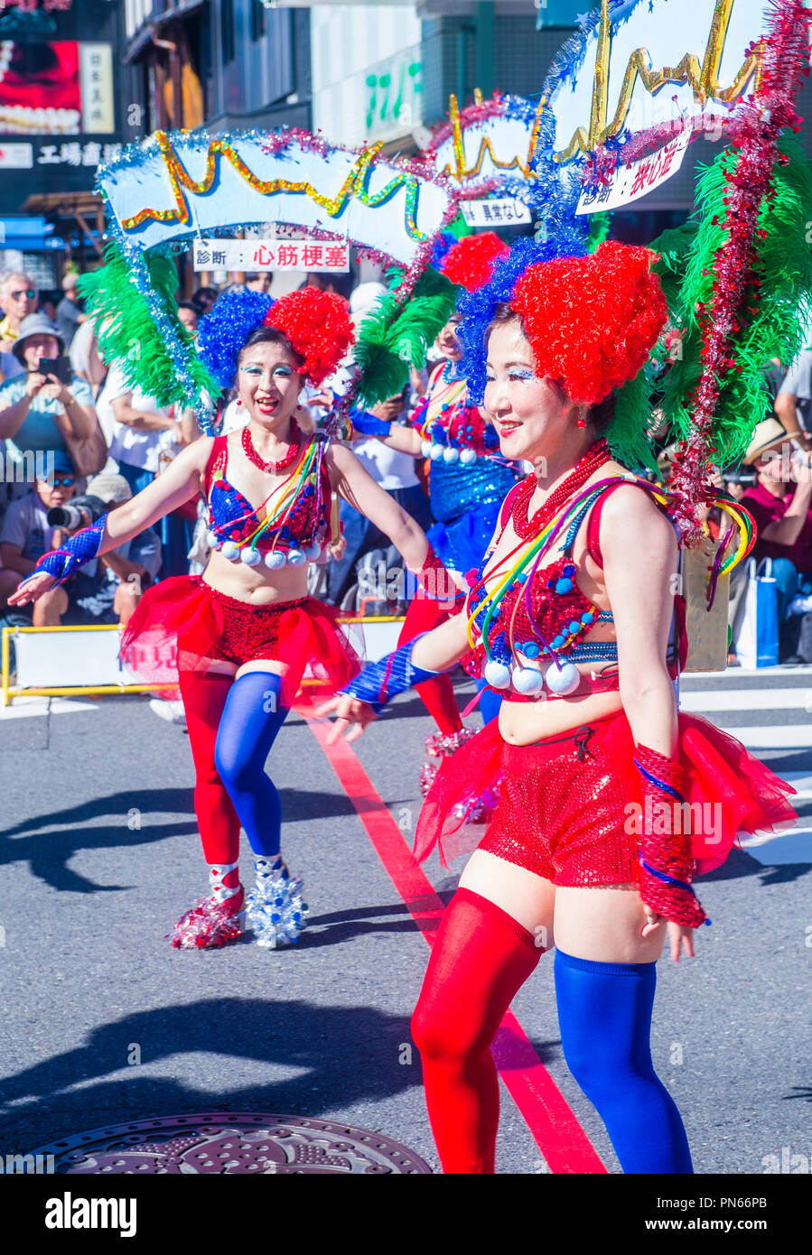 Participants in the Asakusa samba carnival in Tokyo Japan Stock Photo ...