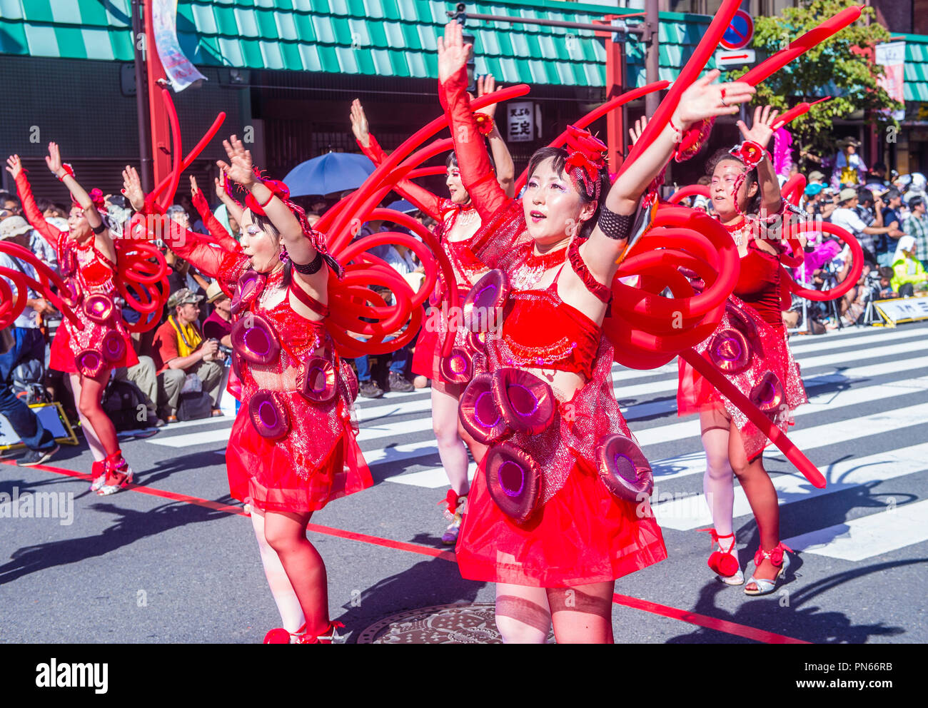 Participants in the Asakusa samba carnival in Tokyo Japan Stock Photo ...