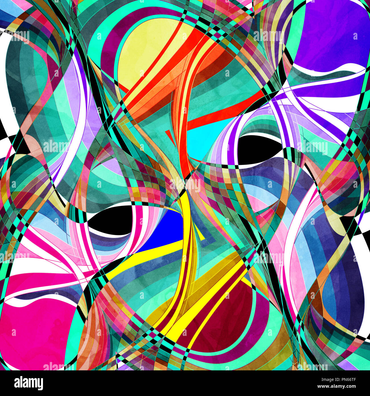 Abstract watercolor bright background with different colorful wave ...