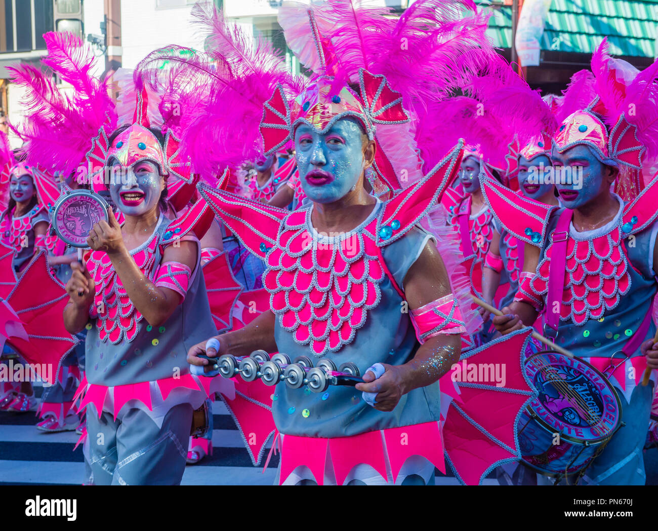 Participants in the Asakusa samba carnival in Tokyo Japan Stock Photo ...